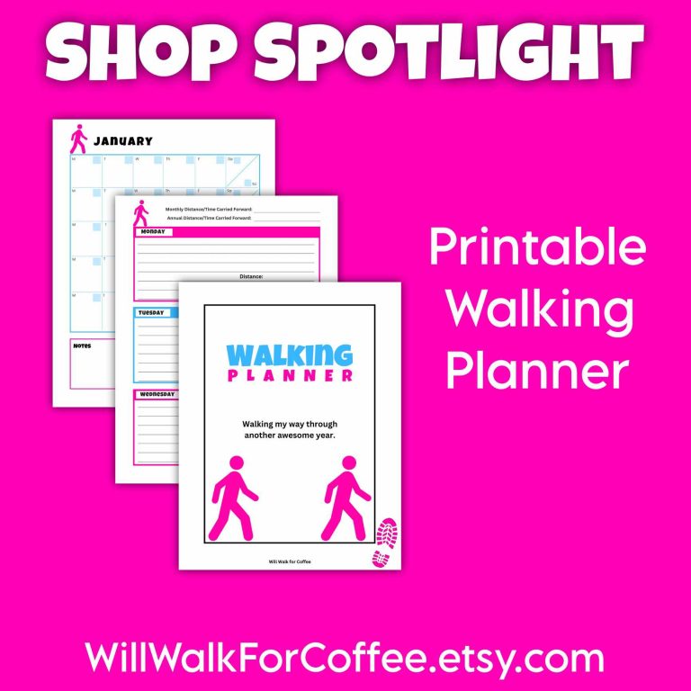 Shop Spotlight: Printable Walking Planner – Will Walk for Coffee
