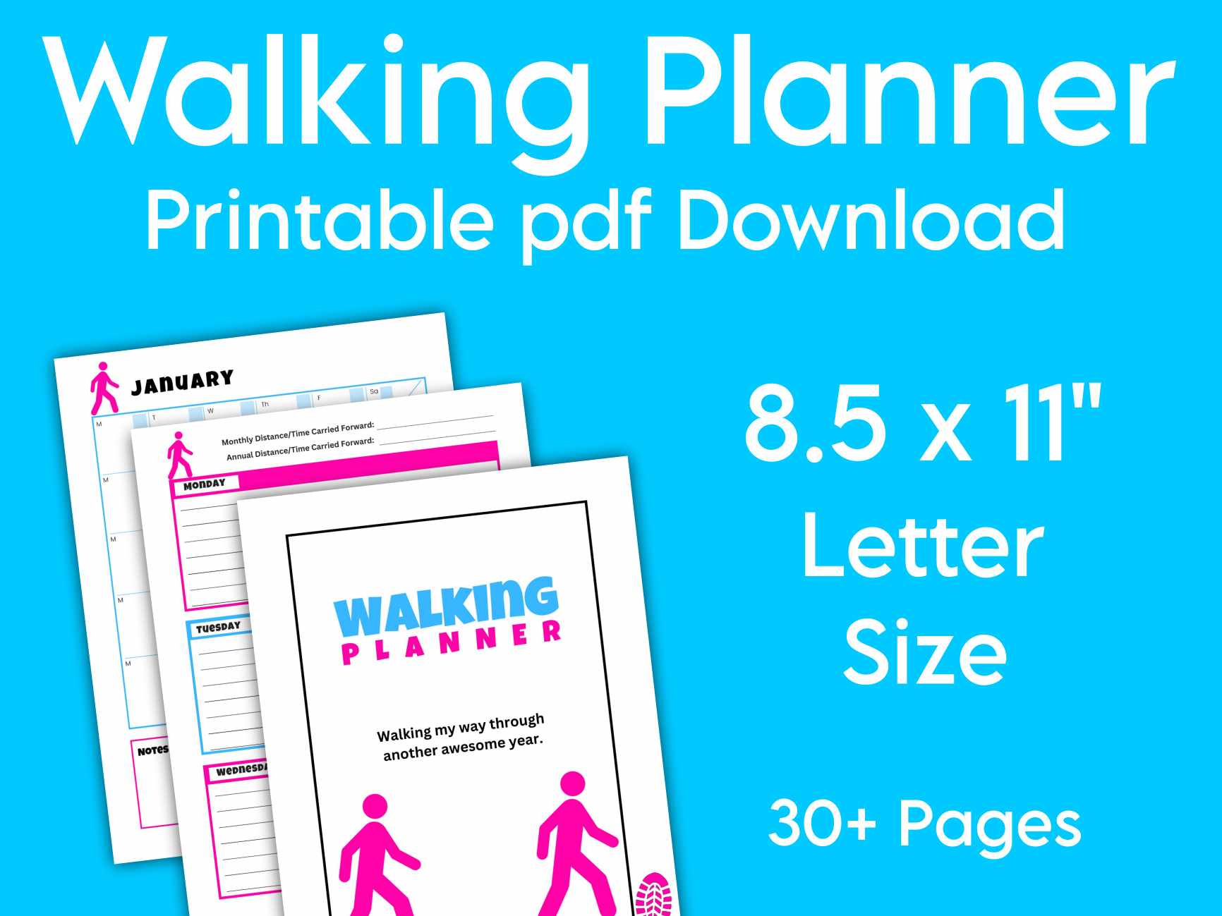 Shop Spotlight: Printable Walking Planner Pack – Will Walk for Coffee