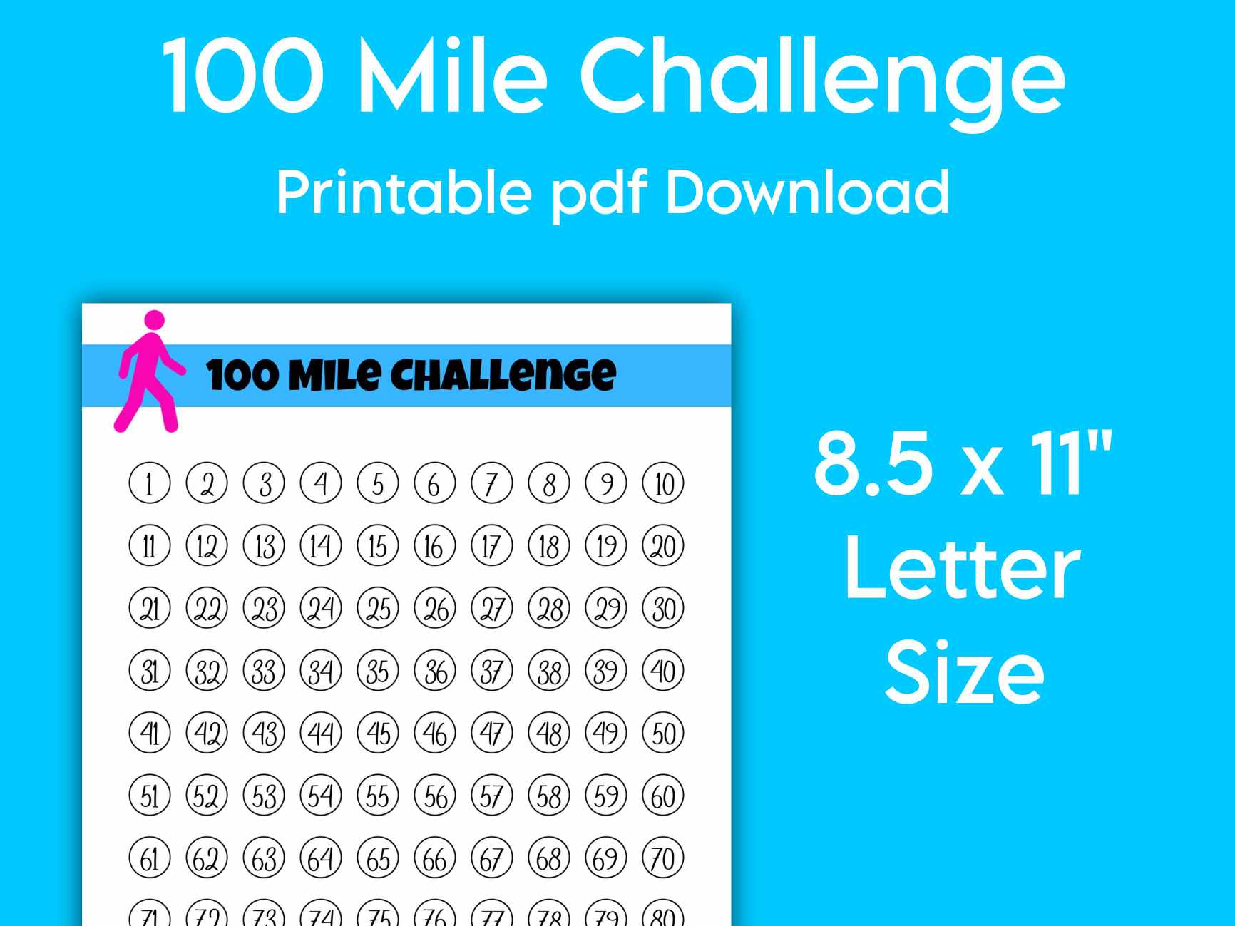 Shop Spotlight: Printable 100 Mile Challenge – Will Walk for Coffee