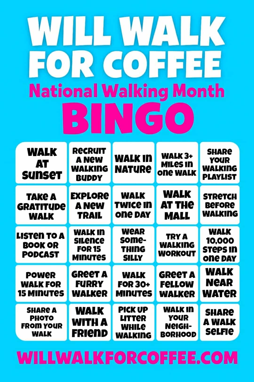 Take the National Walking Month Challenge! – Will Walk for Coffee